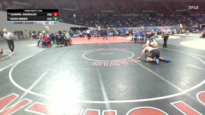 6A Boys 285 lbs Champ. Round 1 - Gabriel Gonzalez, Sprague Boys vs Noah ...