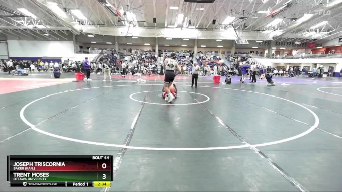 141 lbs Champ. Round 1 - Joseph Triscornia, Baker (Kan.) vs Trent Moses ...