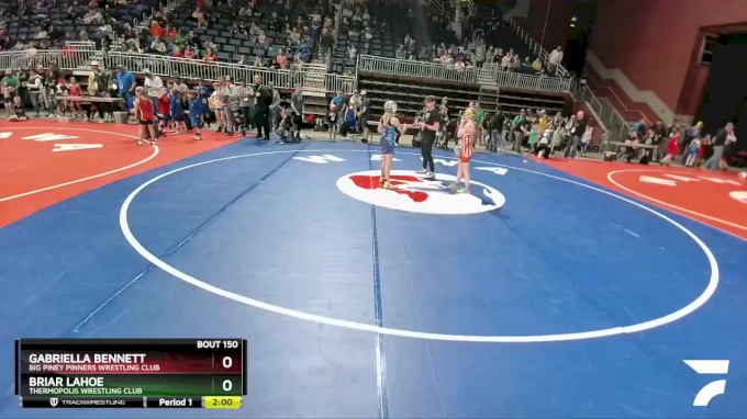 95-100 lbs Round 1 - Gabriella Bennett, Big Piney Pinners Wrestling ...