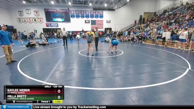 128-138 lbs 1st Place Match - Milla Bretz, Centennial Middle School vs ...