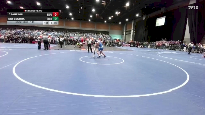 144 lbs Champ. Round 1 - Zane Hill, Grants Pass vs Rio Segura ...