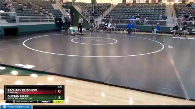 220 lbs Round 1 (16 Team) - Dustan Mark, Southlake Carroll vs Zachary ...