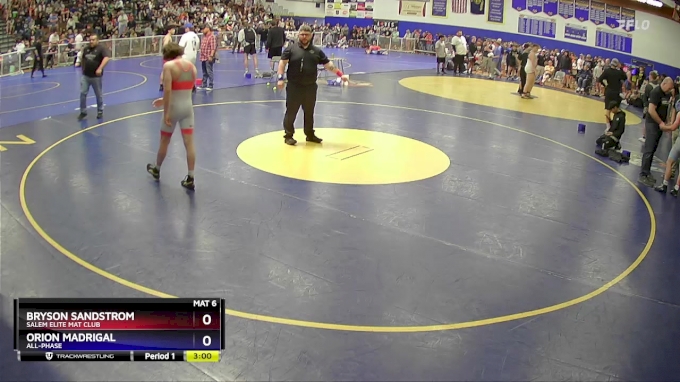 120 lbs Quarterfinal - Bryson Sandstrom, Salem Elite Mat Club vs Orion ...