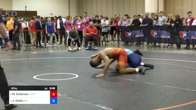 92 kg Cons Semi - Marcus Coleman, Cyclone RTC vs Jonathan Aiello, Penn ...