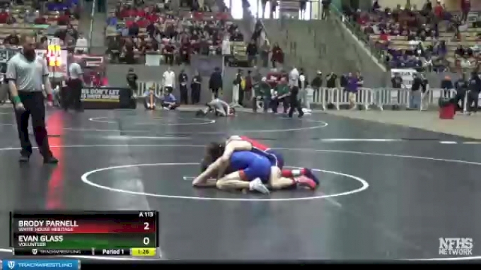 A 113 lbs Champ. Round 1 - Brody Parnell, White House Heritage vs Evan ...