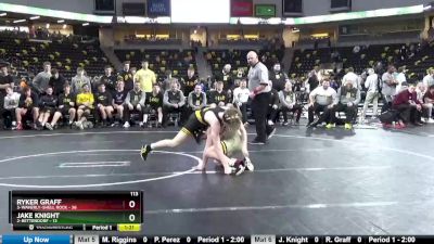 113 lbs Semis - Jake Knight, 2-Bettendorf vs Ryker Graff, 3-Waverly ...
