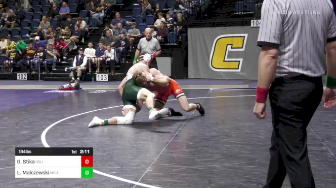 184 lbs Consi Of 4 - Gavin Stika, Oklahoma St vs Layne Malczewski ...