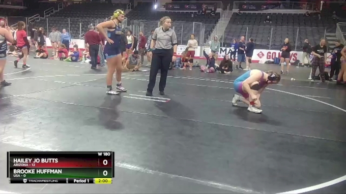 W 180 lbs Round 1 (3 Team) - Hailey Jo Butts, Arizona vs Brooke Huffman ...