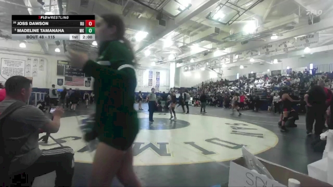 115 lbs Champ. Round 1 - Madeline Tamanaha, Mark Keppel vs Joss Dawson ...
