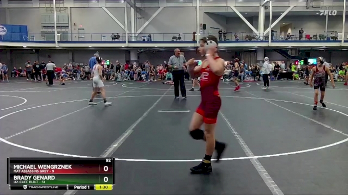 92 lbs Round 4 (8 Team) - Brady Genard, U2-Cliff Built vs Michael ...
