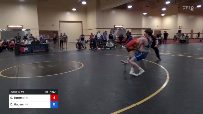 61 kg Cons 16 #1 - Garrett Totten, Shore Thing Wrestling Club vs Dean ...