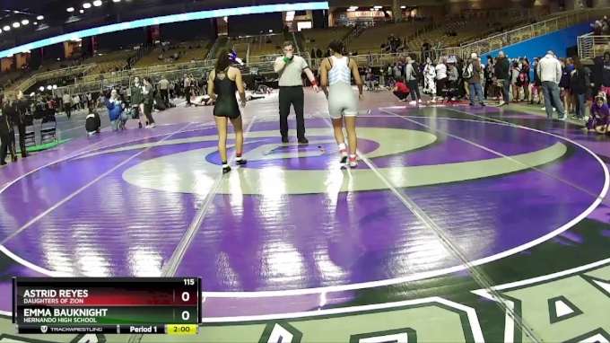 115 lbs Champ. Round 1 - Emma Bauknight, Hernando High School vs Astrid ...