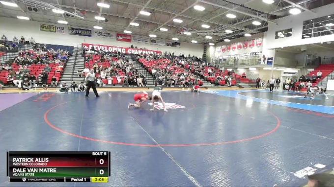 133 lbs Champ. Round 1 - Patrick Allis, Western Colorado vs Dale Van ...