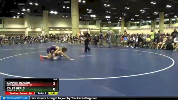 145 lbs Quarters & Wb (16 Team) - Caleb Beals, Franklin Blue vs Conner ...