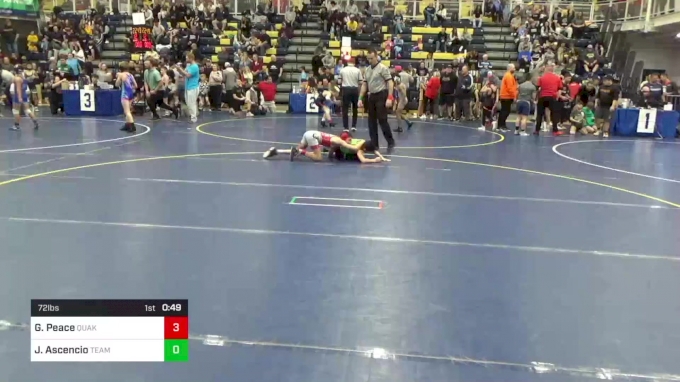 72 lbs Consy 3 - Gabe Peace, Quaker Valley vs Joaquin Ascencio, Team ...