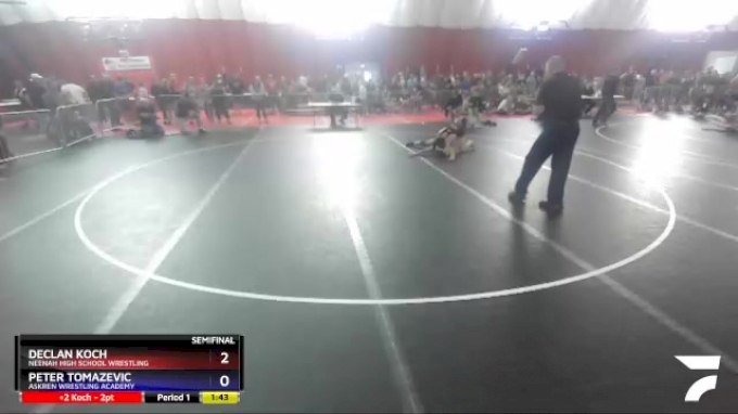 126 lbs Semifinal - Declan Koch, Neenah High School Wrestling vs Peter ...