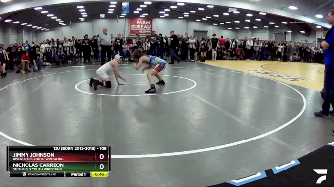 108 lbs Quarterfinal - Nicholas Carreon, Smithfield Youth Wrestling vs ...