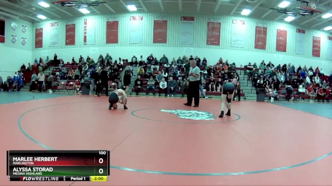 100 lbs Champ. Round 1 - Marlee Herbert, Marlington vs Alyssa Storad ...