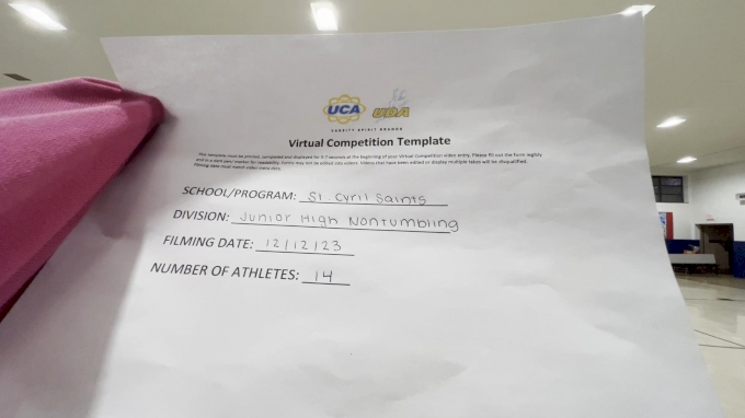 St Cyril Saints [Junior High Non Tumble] 2023 UCA & UDA December Virtual Challenge