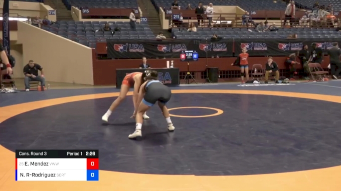 50 lbs Cons. Round 3 - Emily Mendez, Victory Wrestling-Central WA vs ...