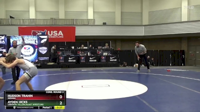 97 lbs Cons. Round 2 - Hudson Trahin, Indiana vs Ayden Hicks, Lebanon ...