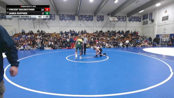 124 lbs Champ. Round 2 - James Ruffner, Live Oak vs Vincent Maumoynier ...