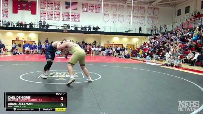285 lbs Finals (8 Team) - Aidan Zellman, Saint Mark`s vs Cael DeNigris ...