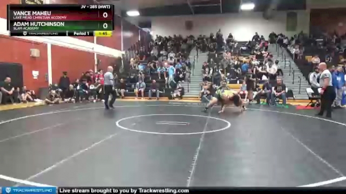 285 lbs Semifinal - Vance Maheu, Lake Mead Christian Accdemy vs Adam ...