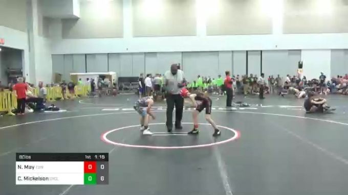 80 lbs Rr Rnd 2 - Noah May, T3 Wrestling vs Connor Mickelson, Cyclone