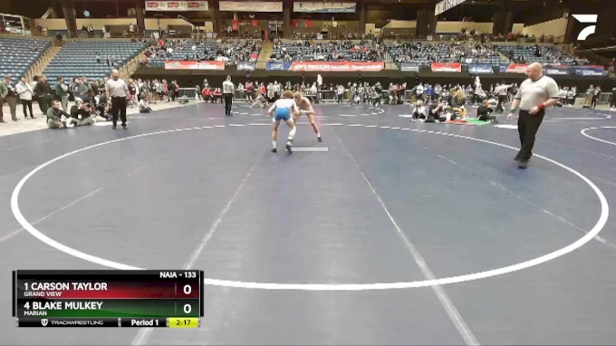 133 lbs Semifinal - 1 Carson Taylor, Grand View vs 4 Blake Mulkey, Marian
