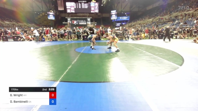 170 lbs Cons 16 #2 - Gage Wright, West Virginia vs Dominic Bambinelli ...