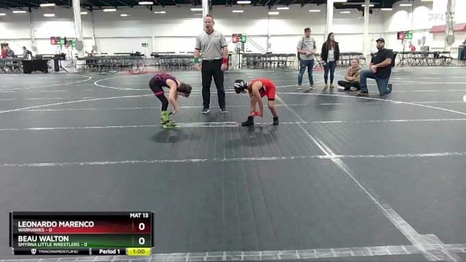 56 lbs Round 5 - Leonardo Marenco, Warhawks vs Beau Walton, Smyrna ...