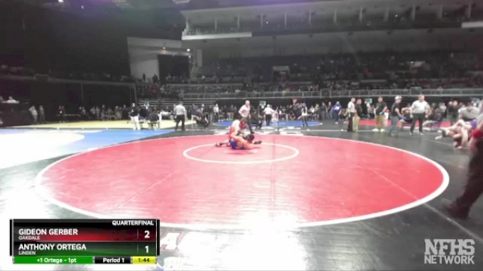 157 lbs Quarterfinal - Gideon Gerber, Oakdale vs Anthony Ortega, Linden