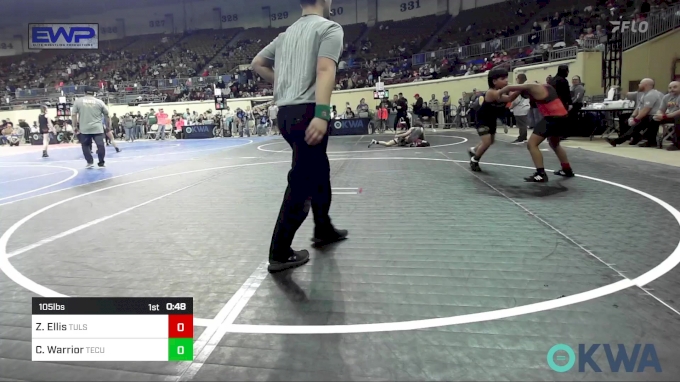 105 lbs Consi Of 8 #2 - Zion Ellis, Tulsa North Mabee Stampede vs ...