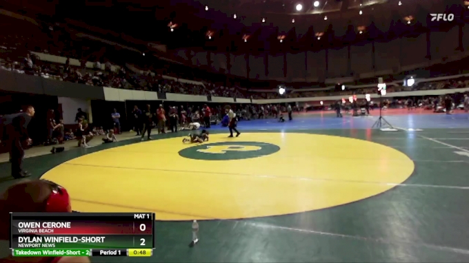 64 lbs Semifinal - Dylan Winfield-Short, Newport News vs Owen Cerone ...