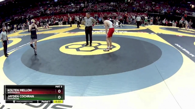 D1-126 lbs Cons. Round 3 - Kolten Mellon, Wadsworth vs Jayden Cochran ...