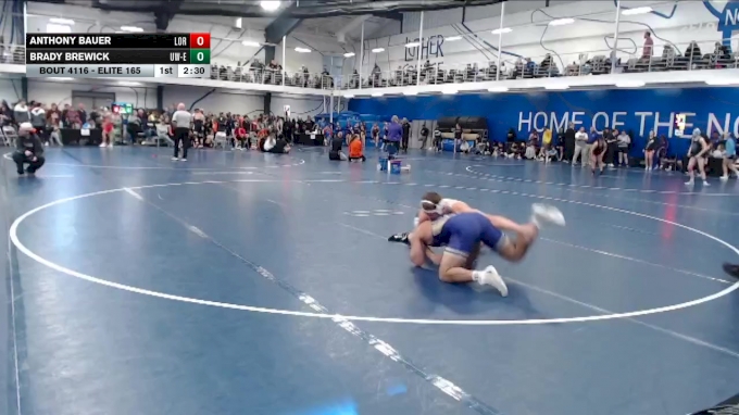 Elite 165 lbs Cons. Round 4 - Anthony Bauer, Loras vs Brady Brewick ...