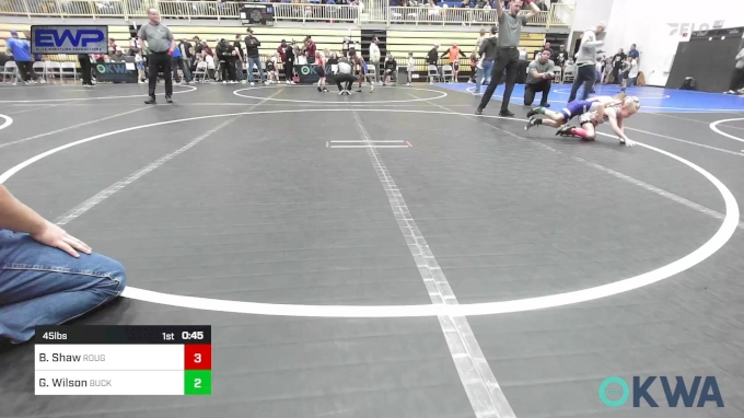 45 lbs Round Of 32 - Bailey Shaw, Rough Riders vs Gunner Wilson, Buck ...