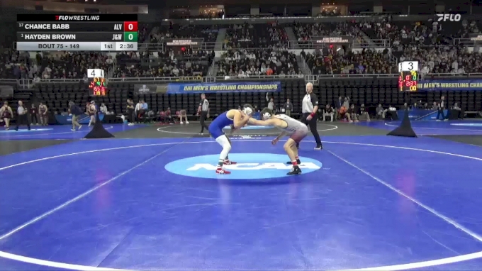 149 lbs Champ. Round 2 - Hayden Brown, JWU (Providence) vs Chance Babb, Alvernia