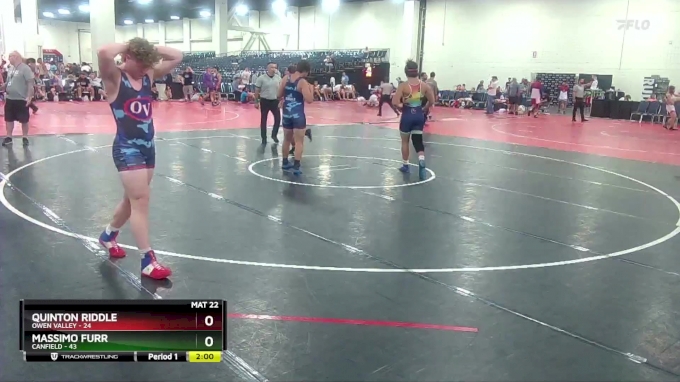 215 lbs Round 6 (10 Team) - Quinton Riddle, Owen Valley vs Massimo Furr ...