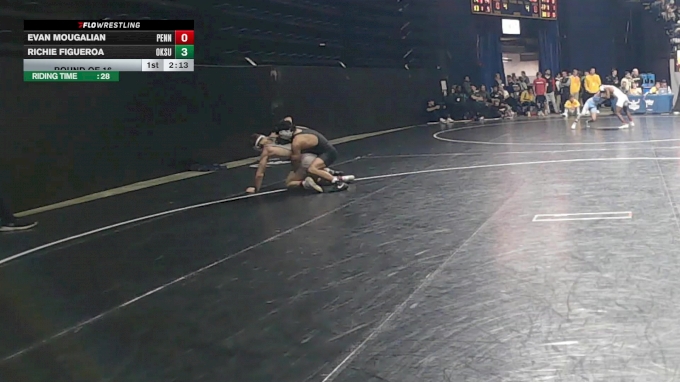 133 lbs Round Of 16 - Evan Mougalian, Penn vs Richie Figueroa, Oklahoma ...
