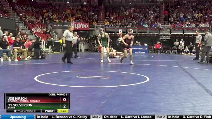 3A-138 lbs Cons. Round 3 - Joe Hirsch, Epworth, Western Dubuque vs Ty ...