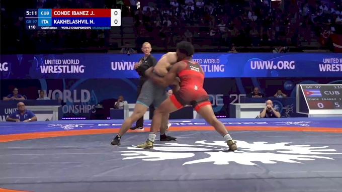 97 kg Qualif. - Juan Luis Conde Ibanez, Cuba vs Nikoloz Kakhelashvili ...