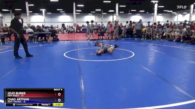 92 lbs Round 2 (8 Team) - Jojo Burke, New Jersey vs Chad Artman, West ...