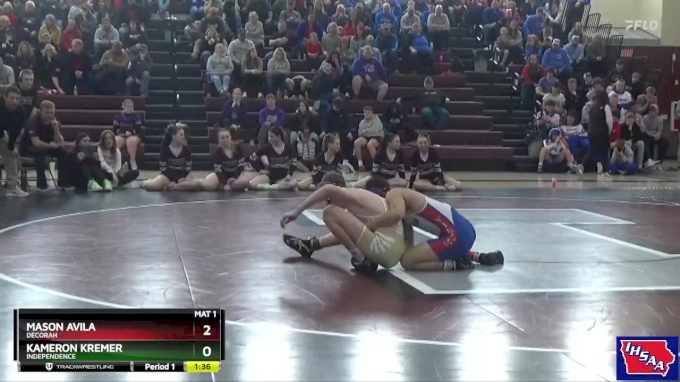 132 lbs 1st Place Match - Mason Avila, Decorah vs Kameron Kremer ...