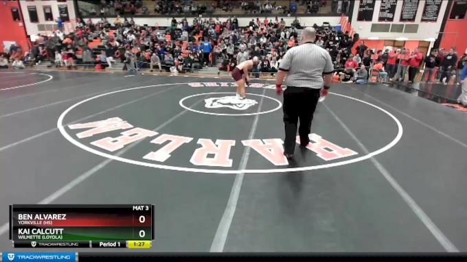 220 lbs Quarterfinal - Ben Alvarez, YORKVILLE (HS) vs Kai Calcutt ...