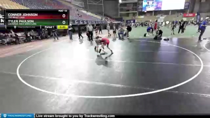 98 lbs Semifinal - Tyler Paulson, LaCrosse Area Wrestlers vs Conner ...