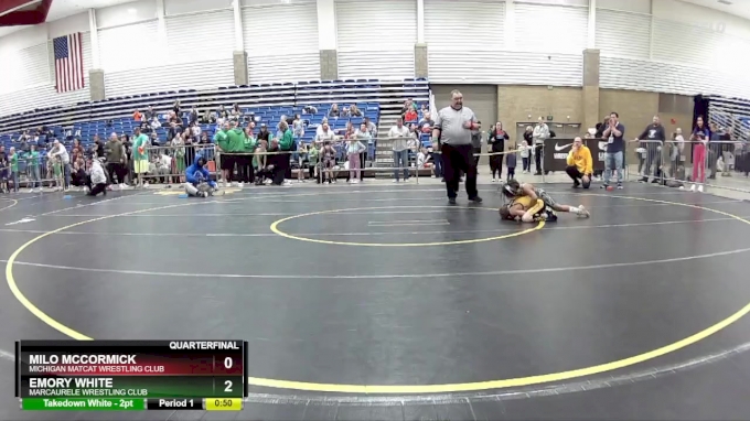 56 lbs Quarterfinal - Emory White, MarcAurele Wrestling Club vs Milo ...