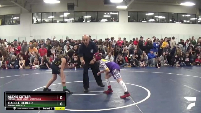 96 lbs Champ. Round 1 - Alexis Cutler, Farwell Elite Youth Wrestling vs ...