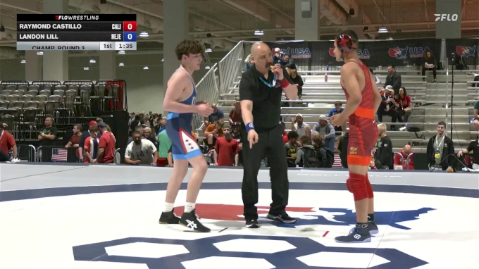 U15 GR - 62 lbs Champ. Round 3 - Raymond Castillo, California vs Landon ...